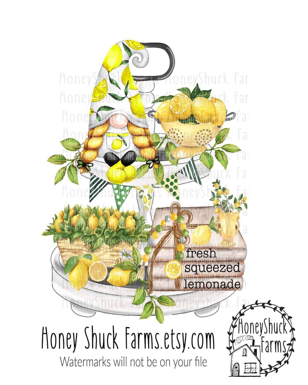 Lemon Tiered Tray Digital Download Lemon Farmhouse Png - Etsy