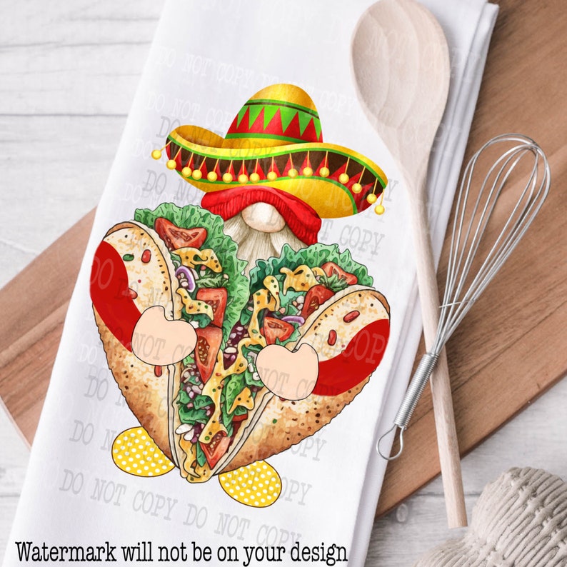Taco Png Digital Download Taco Gnome Sublimation Designs - Etsy