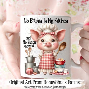 Funny Kitchen Pig Clipart PNG: No Bacon Allowed (digital Download) - Etsy