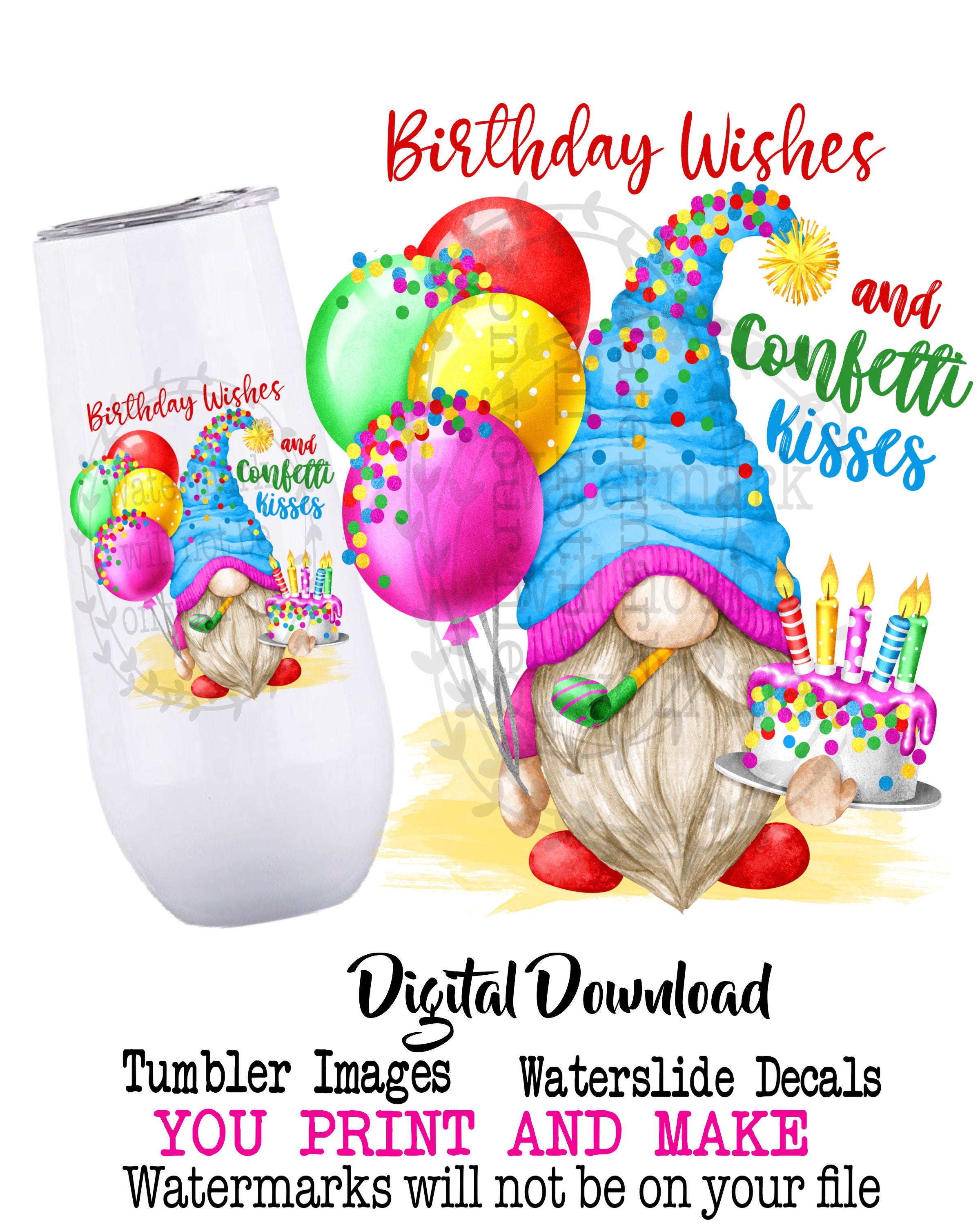 Birthday Gnome Gnome Png Digital Download Birthday Clipart - Etsy