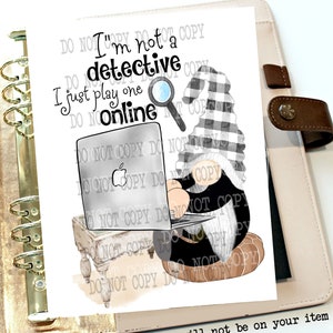 Detective Gnome Computer Gnome PNG Detective Clipart - Etsy