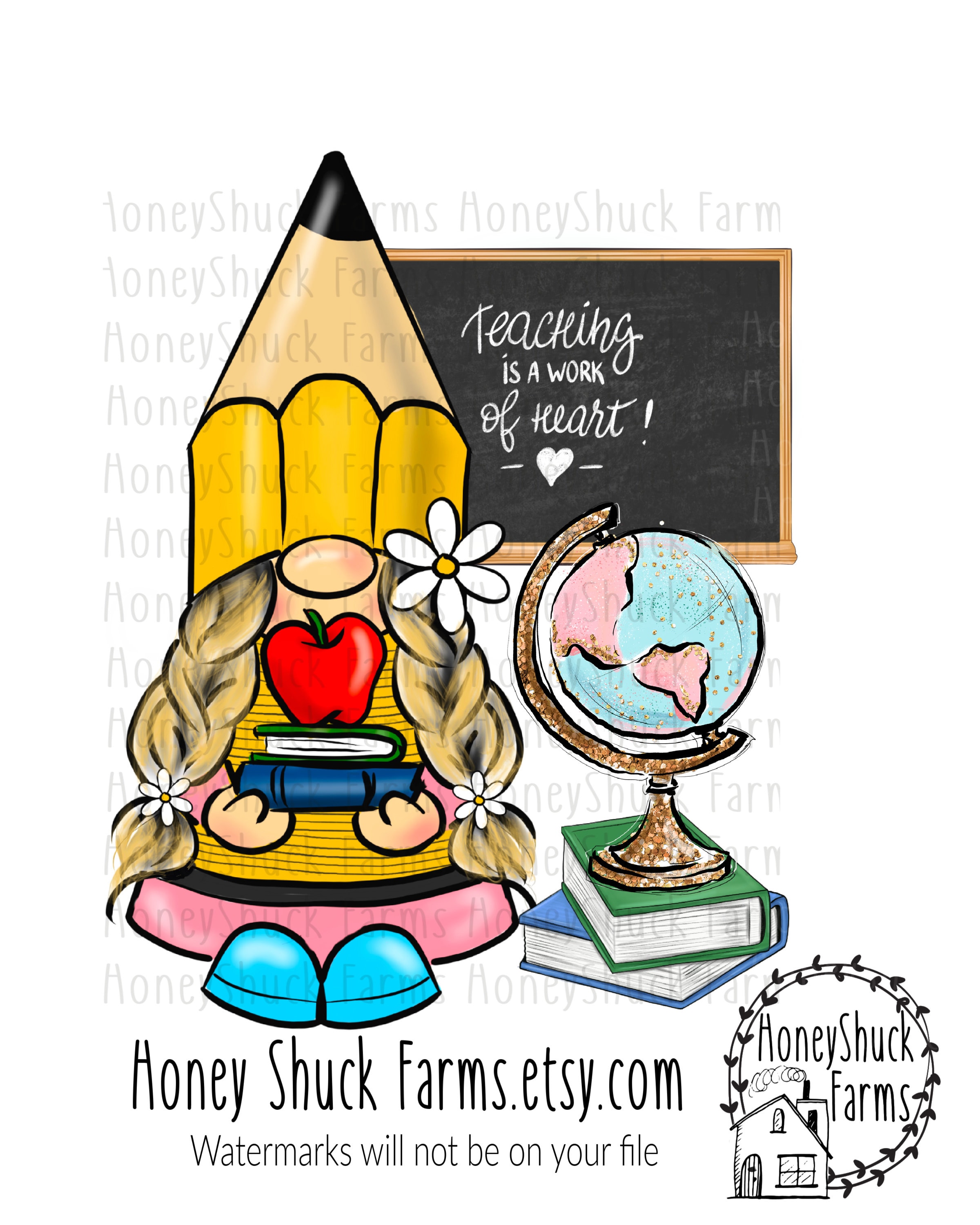 Gnomes Teacher Gnome Digital Download Gnome Clipart Cute - Etsy