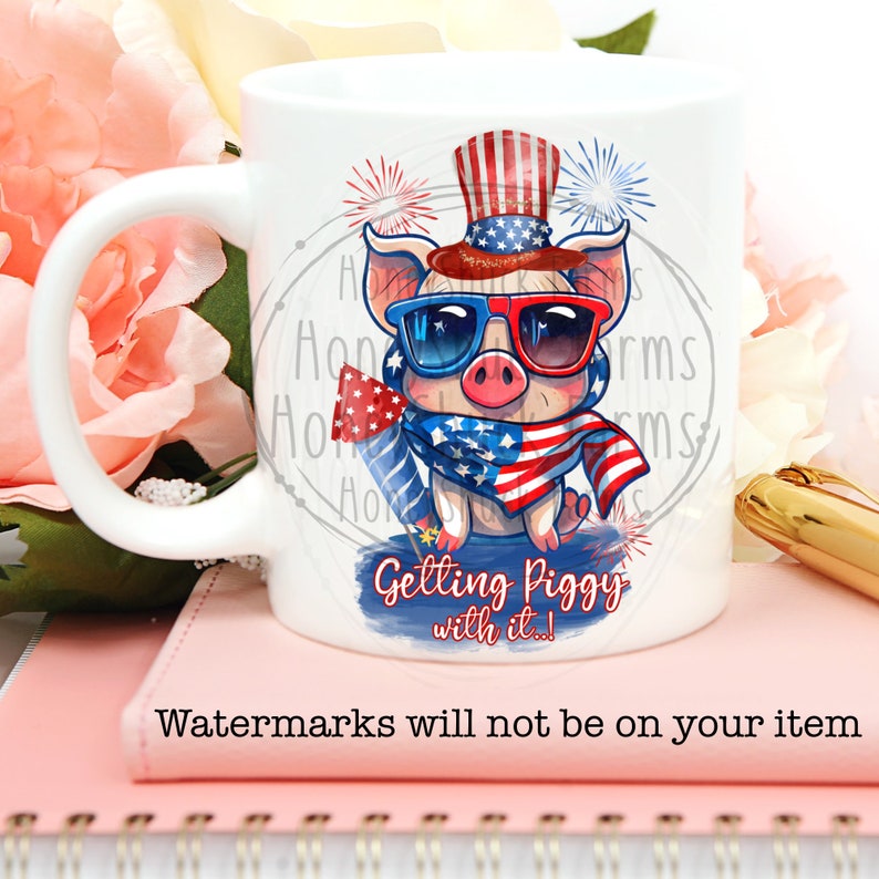 July 4th Png Pig Png Digital Download Getting Piggy - Etsy