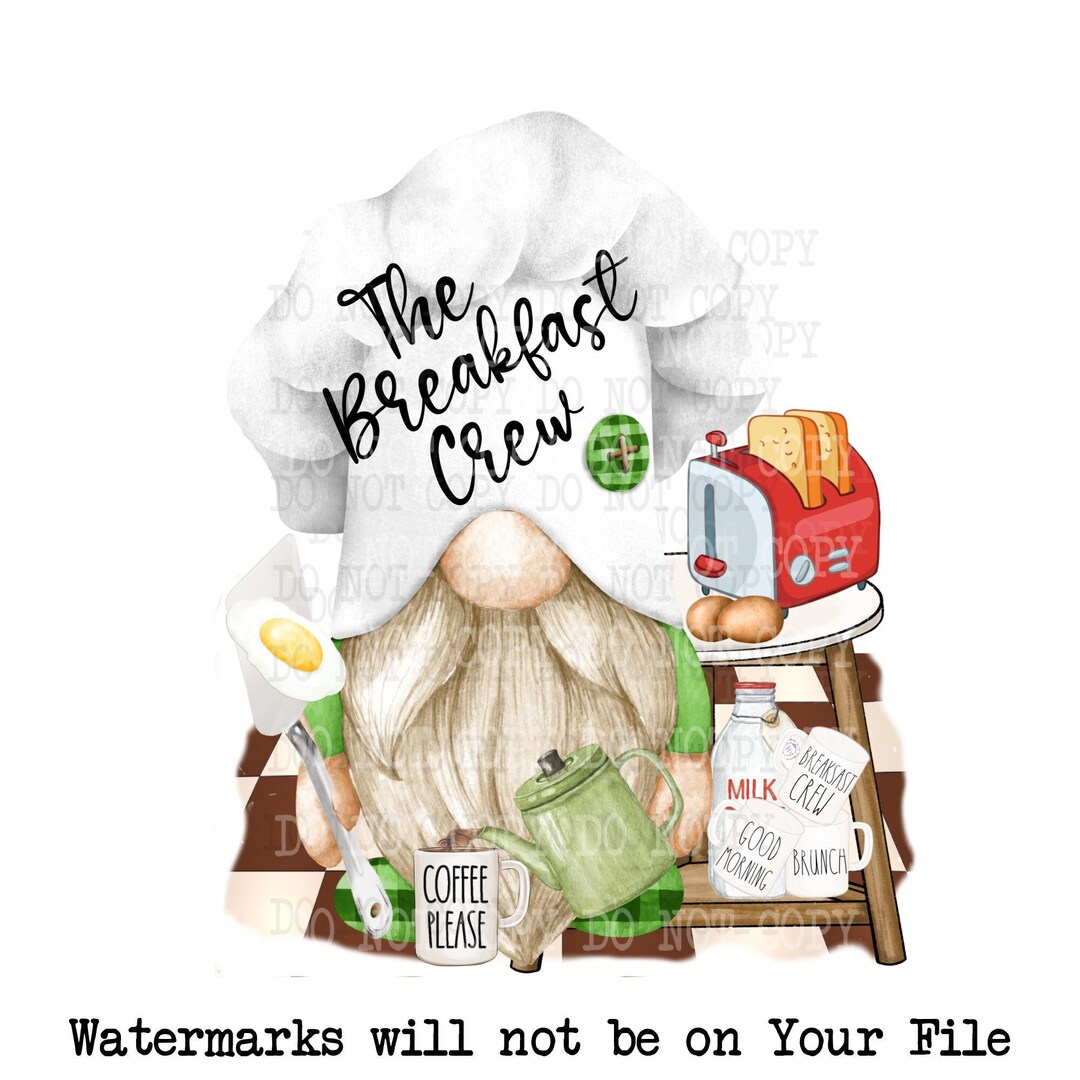 Breakfast Gnome, Gnome Png, Digital Download, Gnome Cook, Sublimation ...