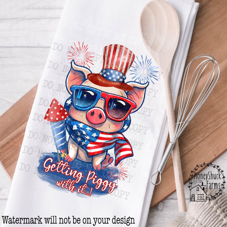 July 4th Png Pig Png Digital Download Getting Piggy - Etsy