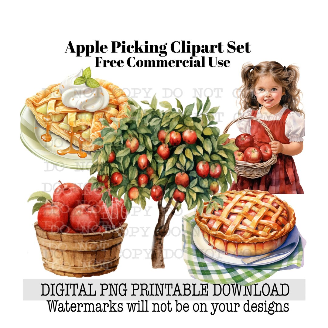 Apple Clipart Png, Bundle Clipart, Digital Download, Apple Orchard Png ...