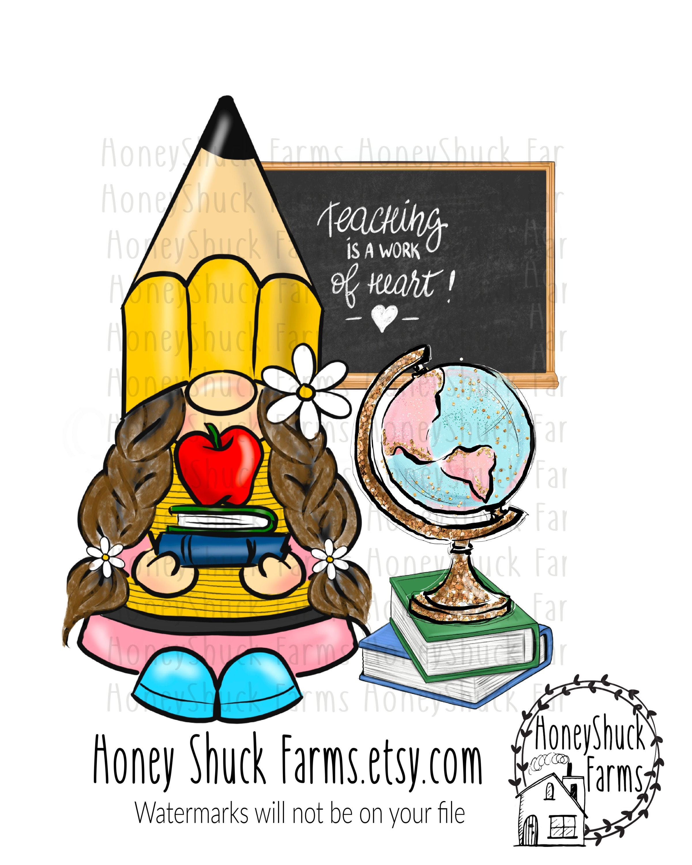 Gnomes Teacher Gnome Digital Download Gnome Clipart Cute - Etsy
