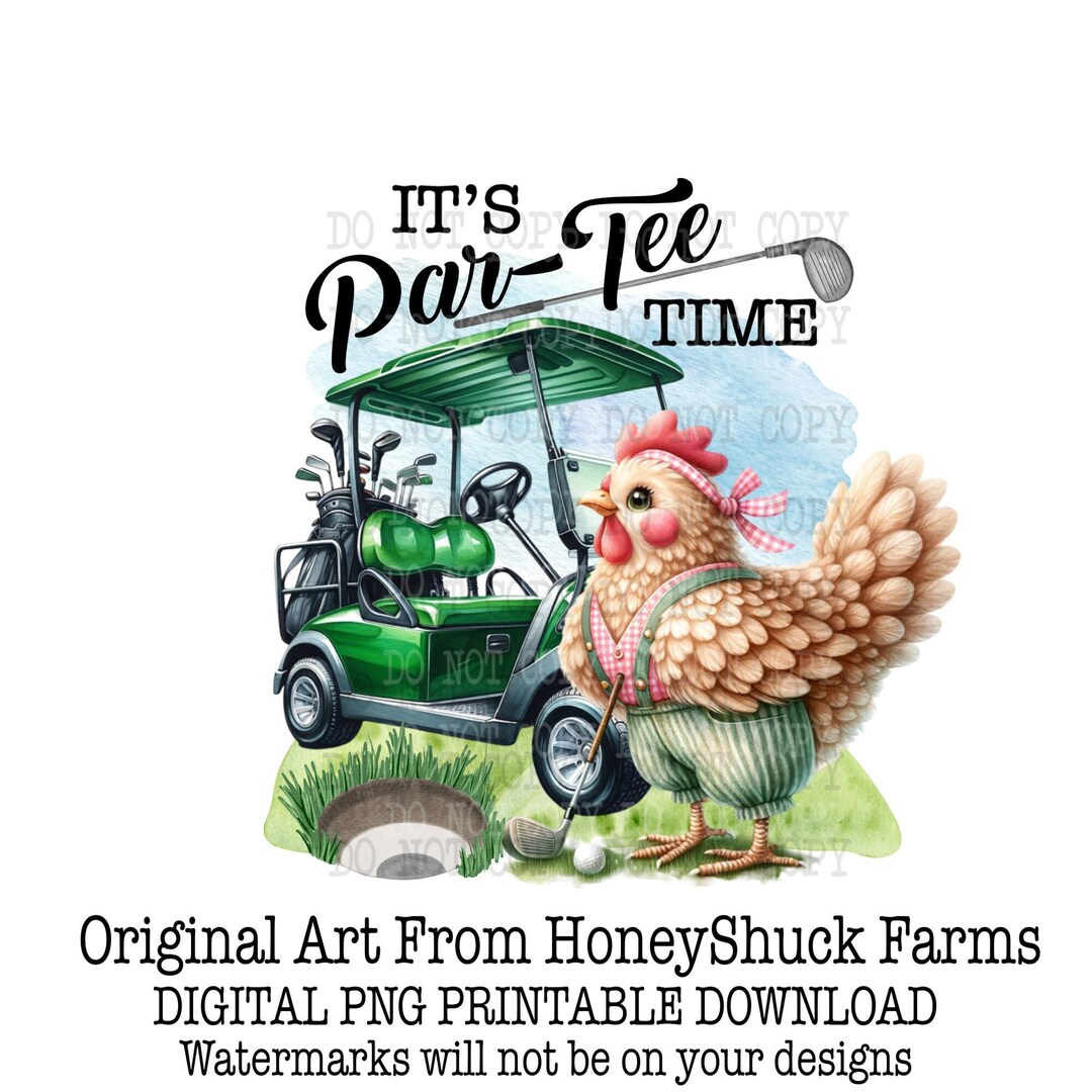 Funny Golfer Par-tee Time Watercolor PNG (digital Download) - Etsy