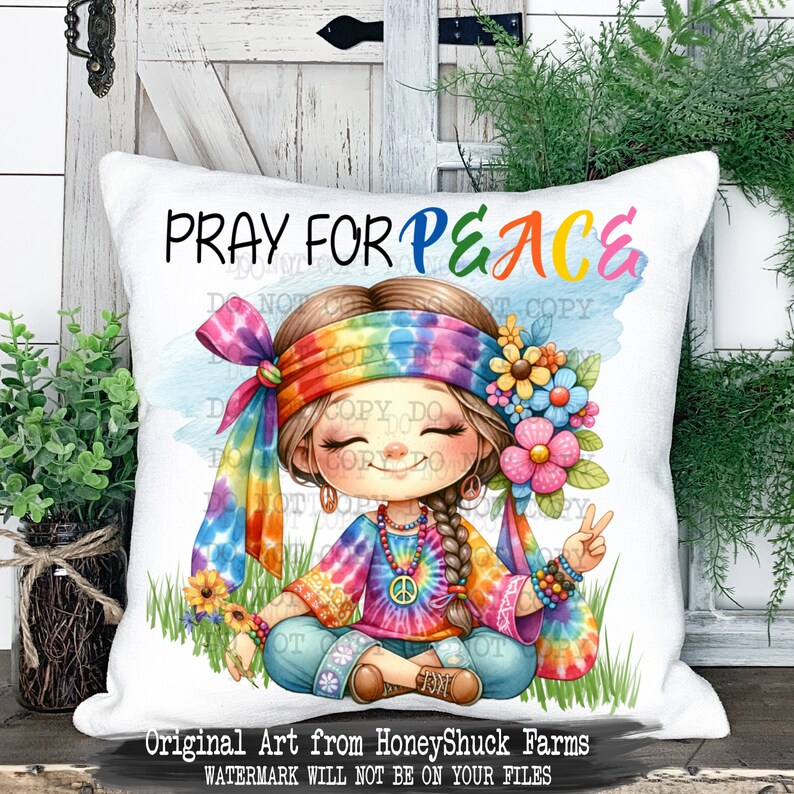 Hippie Girl Clipart: Free Spirit PNG, Sublimation Design (digital ...