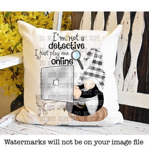 Detective Gnome Computer Gnome PNG Detective Clipart - Etsy