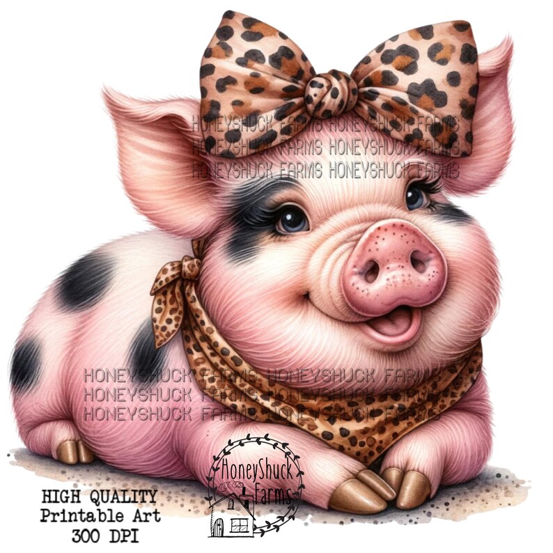 Watercolor Leopard Pig Clipart Bundle (digital Download) - Etsy Canada