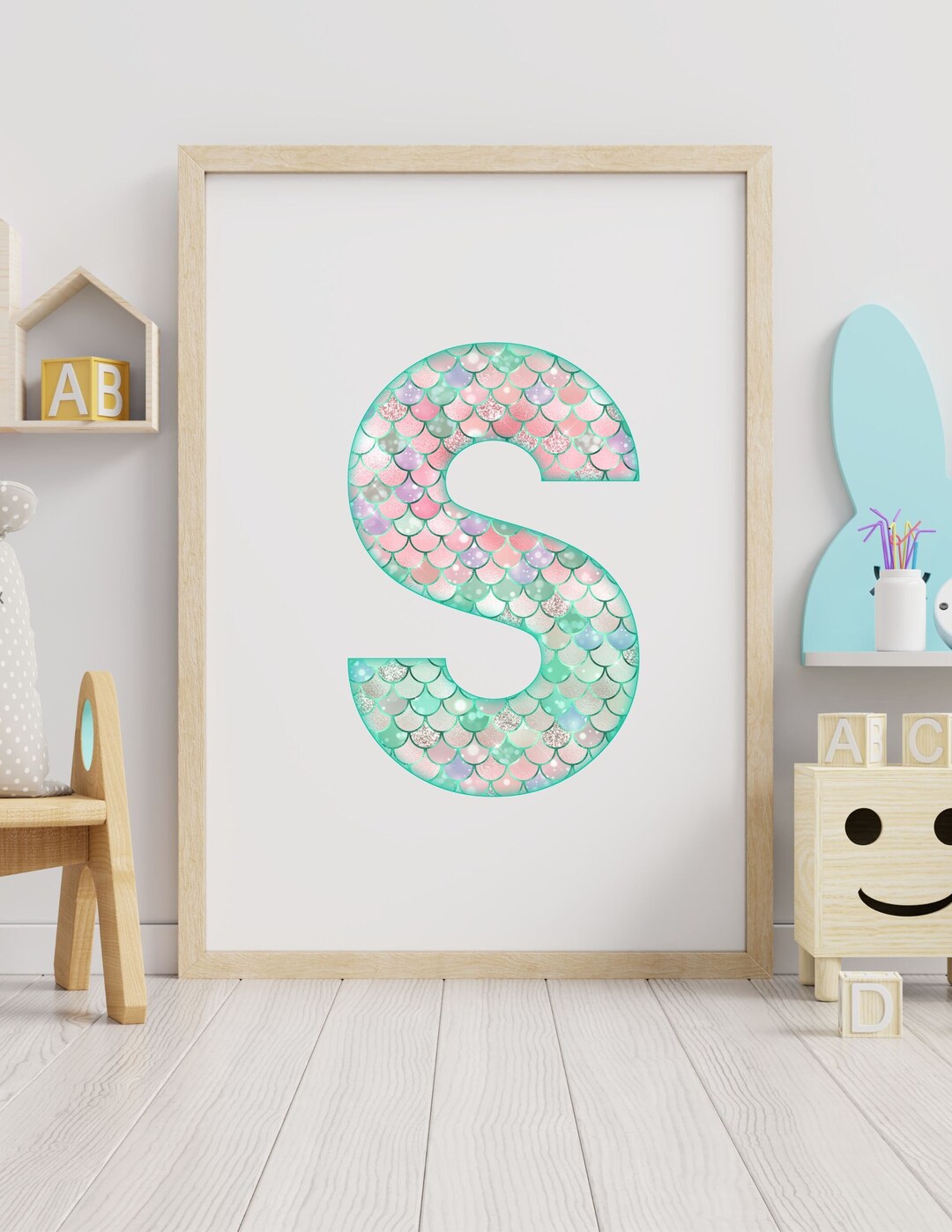 Digital Print Letter S Alphabet Art Decor Nursery Children - Etsy