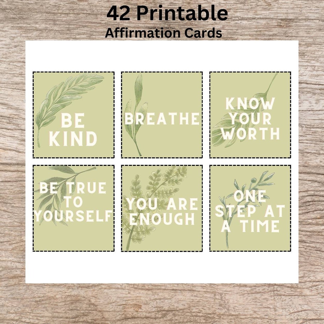 42 Printable Affirmation Cards Positive Self Talk Feel Good Mental ...