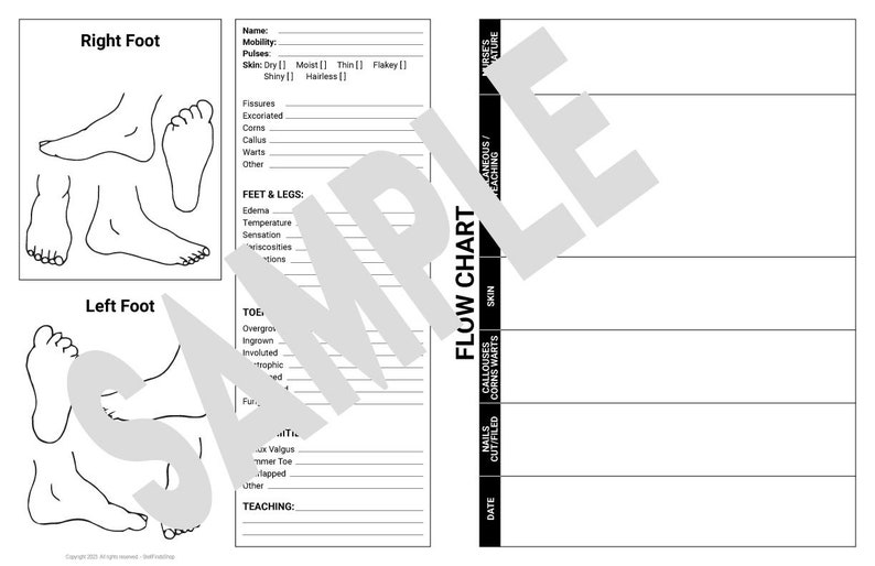 Foot Care Chart Printable Foot Care Healthy Feet Nurse Nurse Tools ...