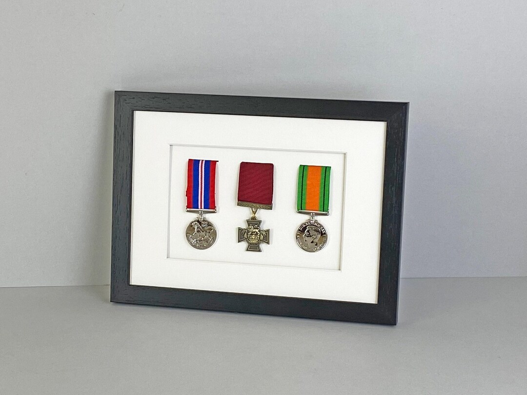 Military and Service Medal Display Frame for Three Medals. A4. Handmade ...
