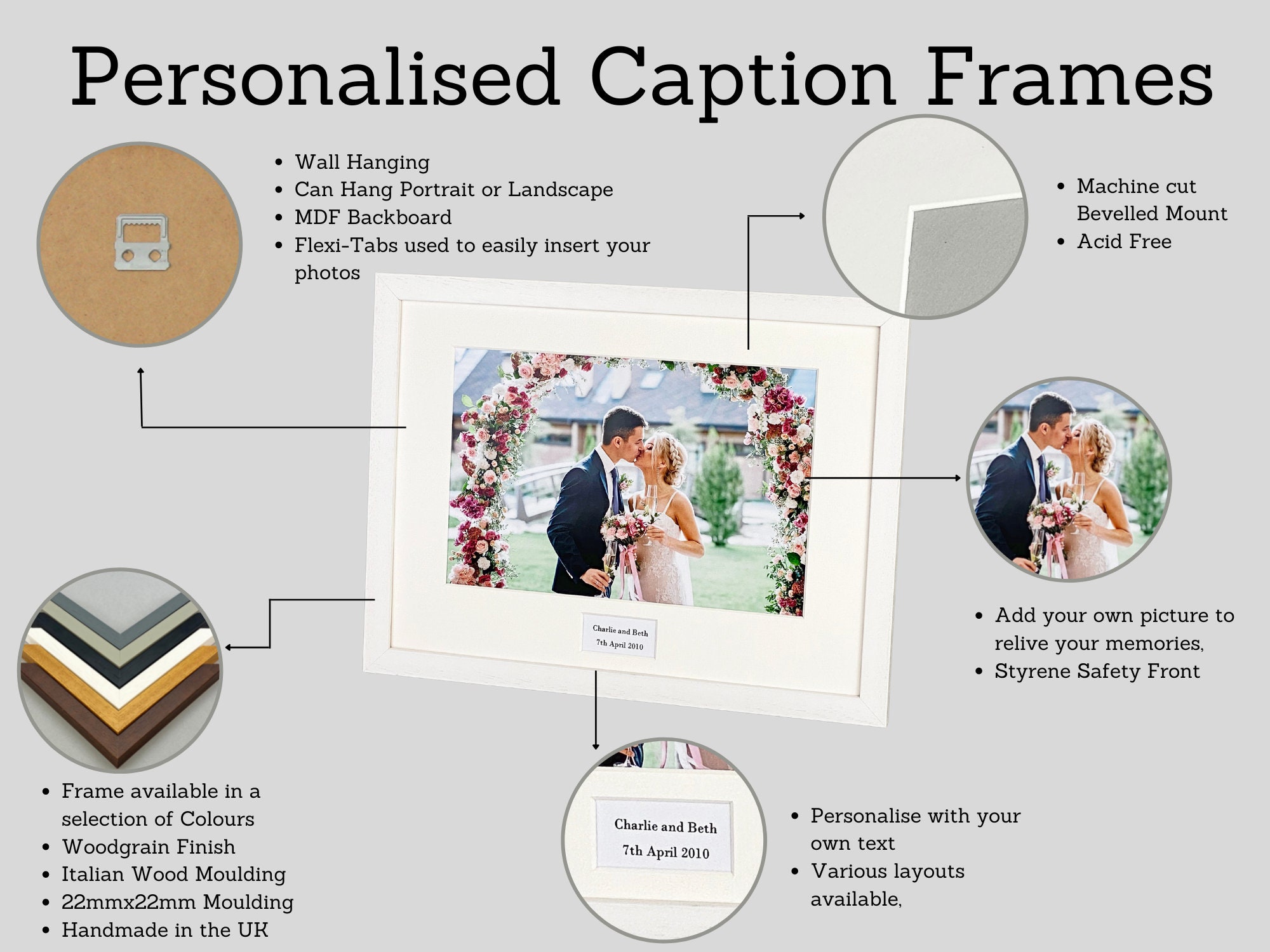 Personalised Caption Frames. 30x40cm Portrait Frame With - Etsy UK