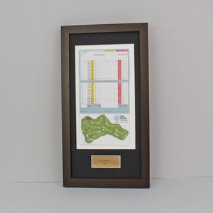 Personalised Golf Score Card Display Frame. 20x40cm Frame Score Card ...