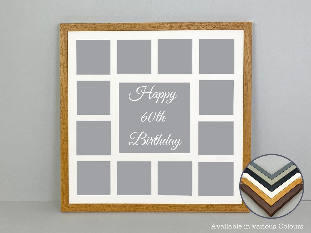 Milestone Birthday Multi Aperture Photo Frame. With Text Box and ...