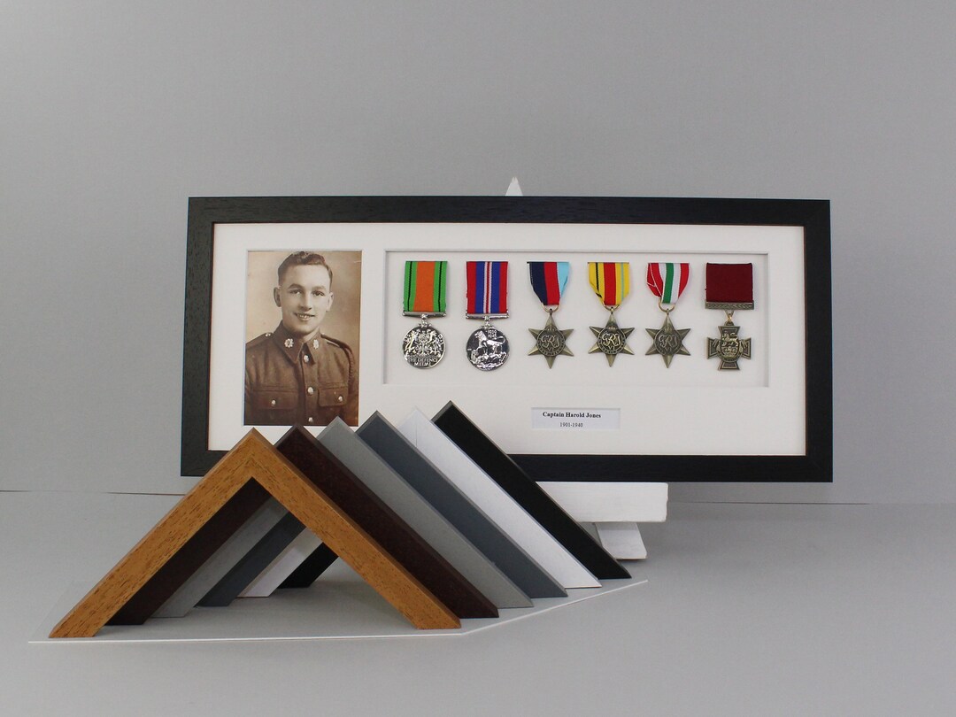 Personalised Military Medal Display Frame for Six Medals and a 6x4 ...