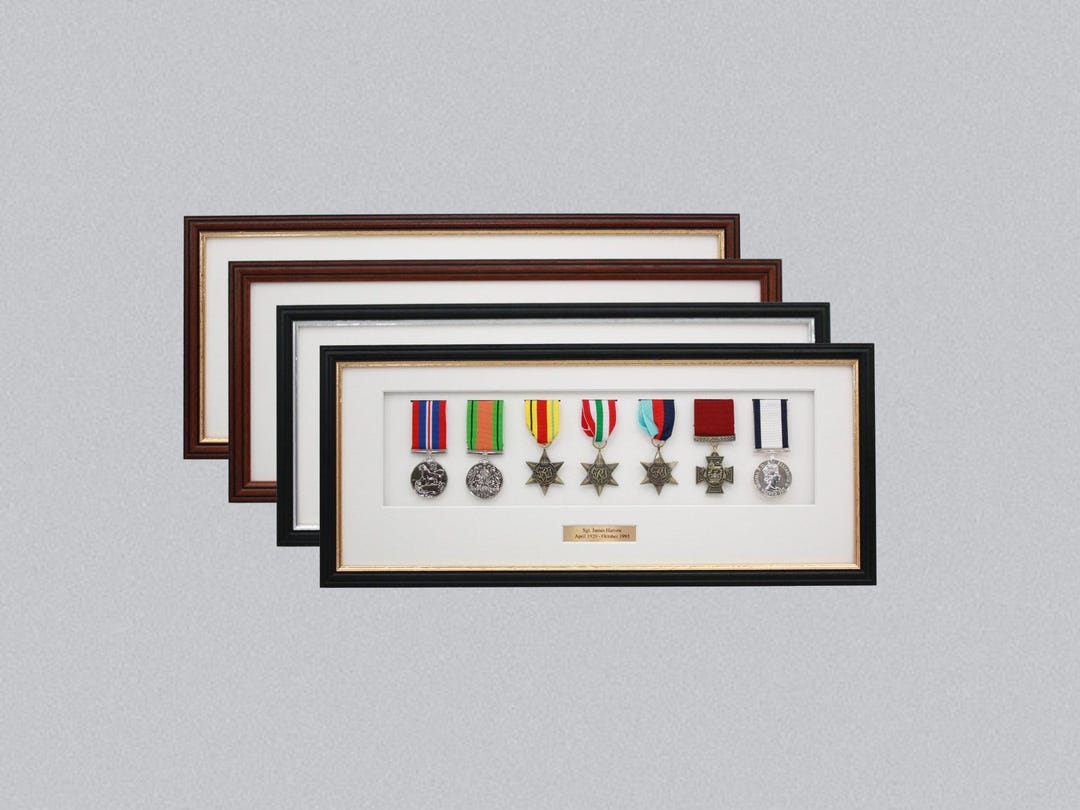 Personalised Military and Service Medal Display Frame for Seven Medals ...