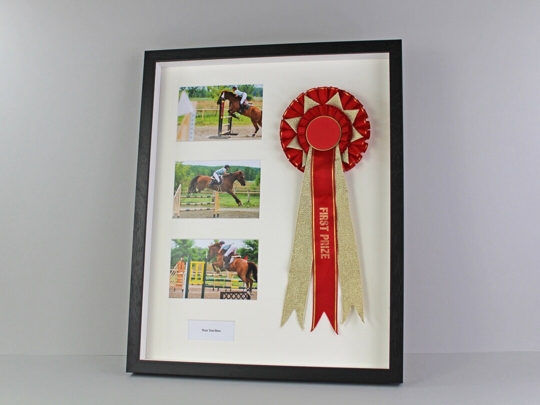 Personalised Rosette Display Frame. 40x50. Suits a Rosette and Three ...