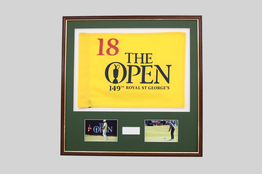 Personalised Golf Flag Display Frame, With Text Box and Two Photographs ...