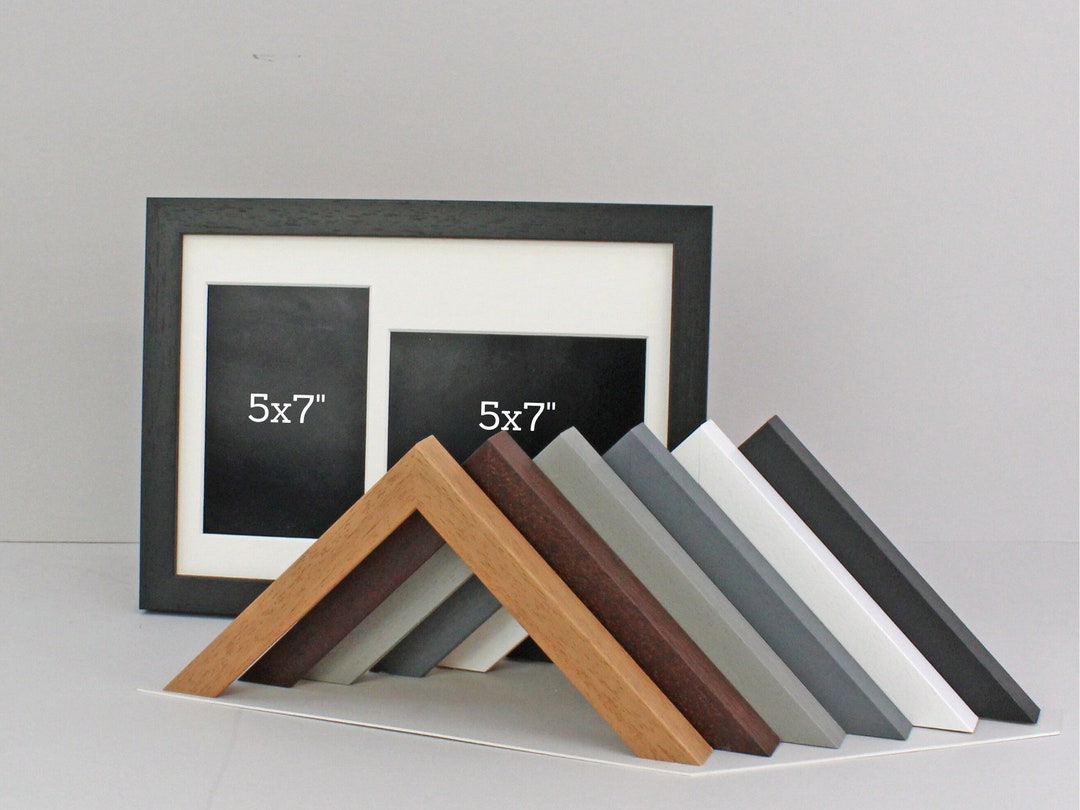 Wooden Multi Aperture Photo Frame. Holds Two 5x7 Inch Photos, One ...