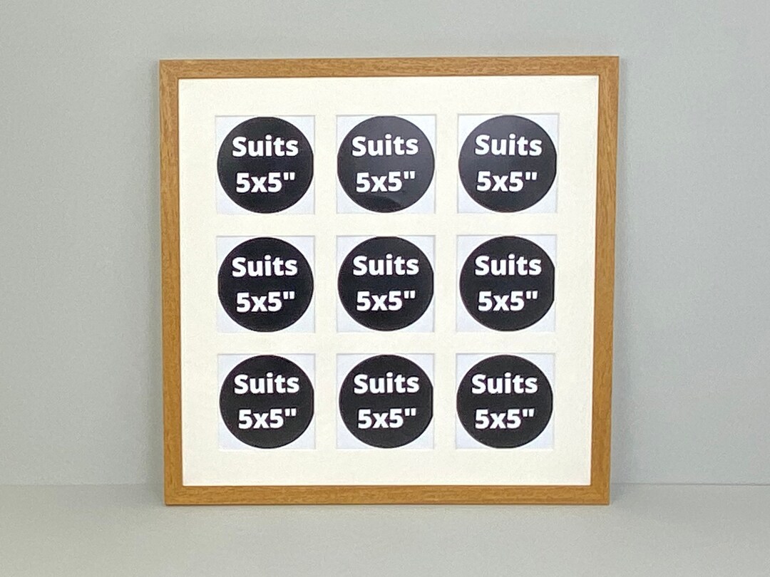 Multi Aperture Photo Frame. Holds Nine 5x5 Photos. 50x50cm. Wooden ...