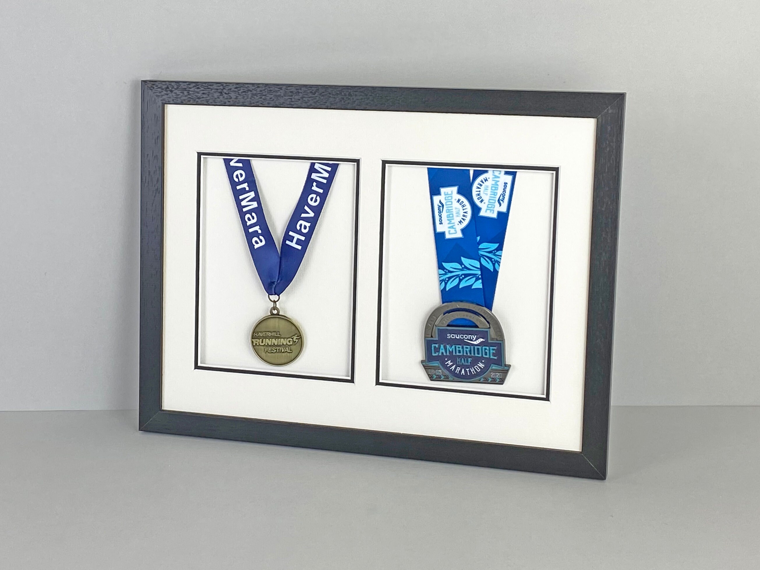 Medal Display Frame With Apertures for Two Medals. | Etsy