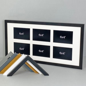 Multi Aperture Photo Frame. Holds Six 6x4" Photos. 30x60cm. Portrait or ...