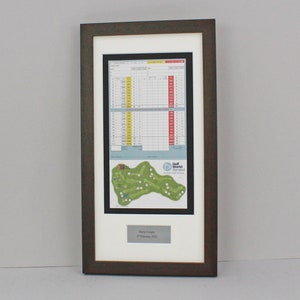 Personalised Golf Score Card Display Frame. 20x40cm Frame Score Card ...