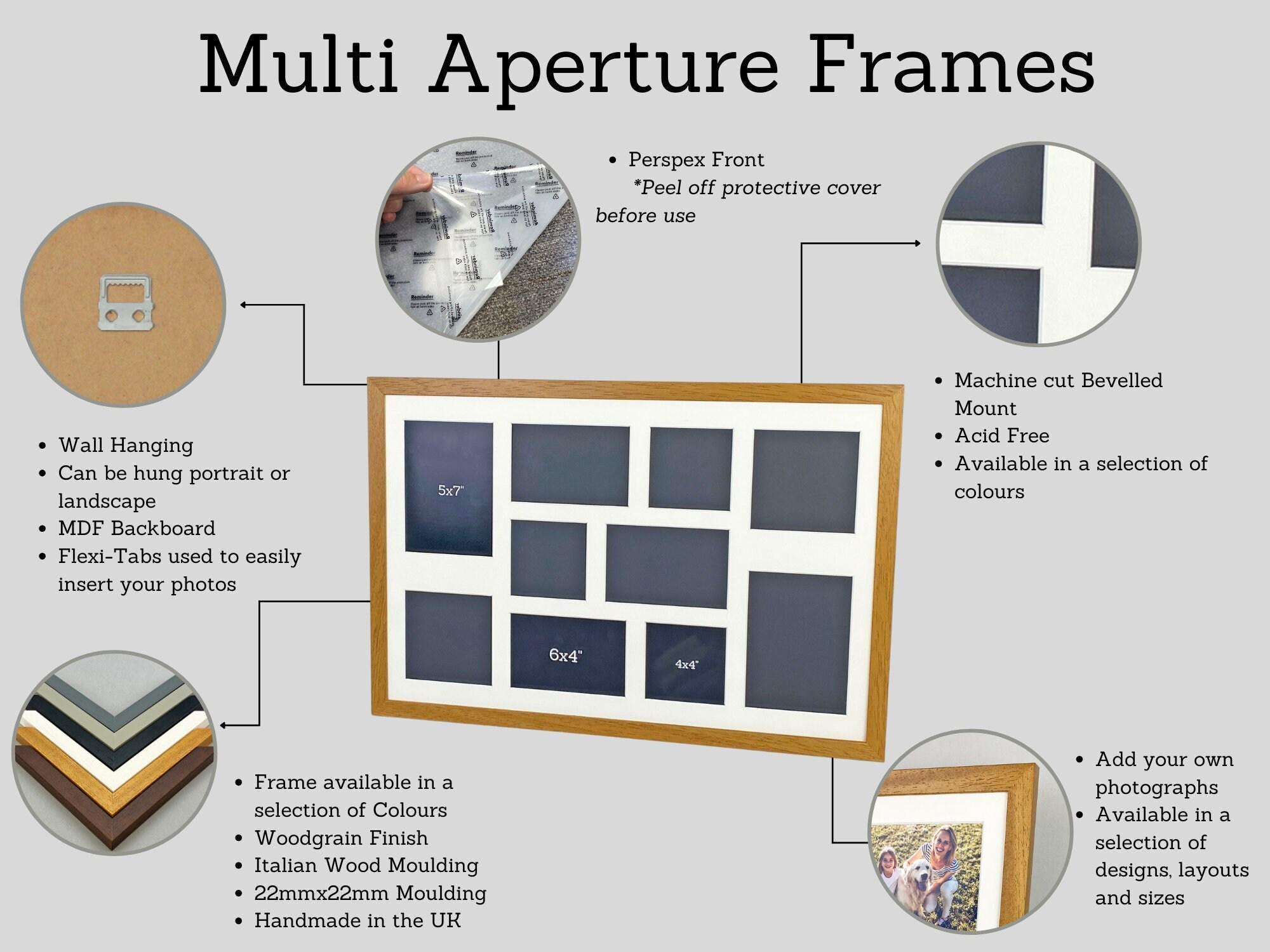 Multi Aperture Photo Frame. Mixed Layout and Photo Sizes, 8x10",8x6 ...