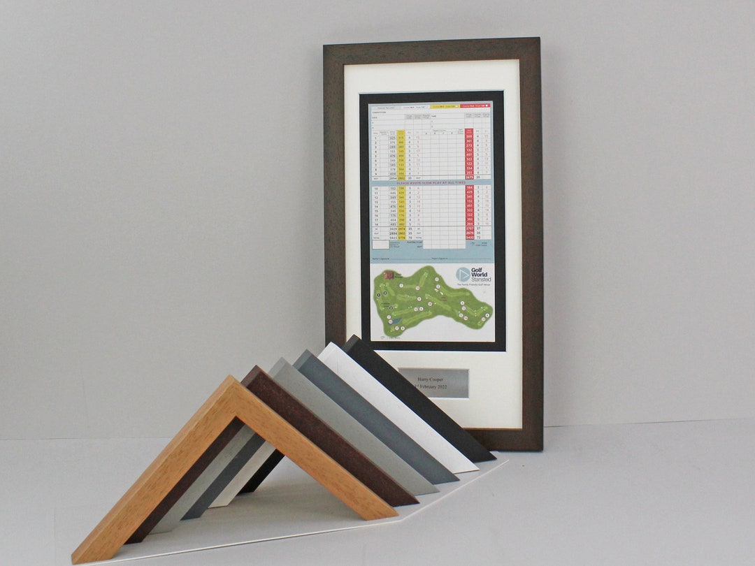 Personalised Golf Score Card Display Frame. 20x40cm Frame Score Card ...
