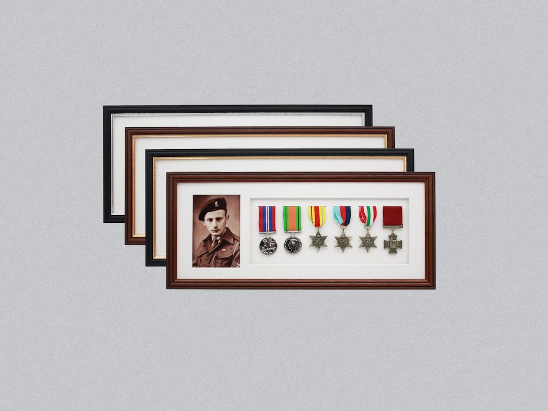 Military and Service Medal Display Frame for Six Medals and a 6x4 ...