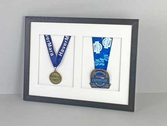 Medal Display Frame With Apertures for Two Medals. | Etsy
