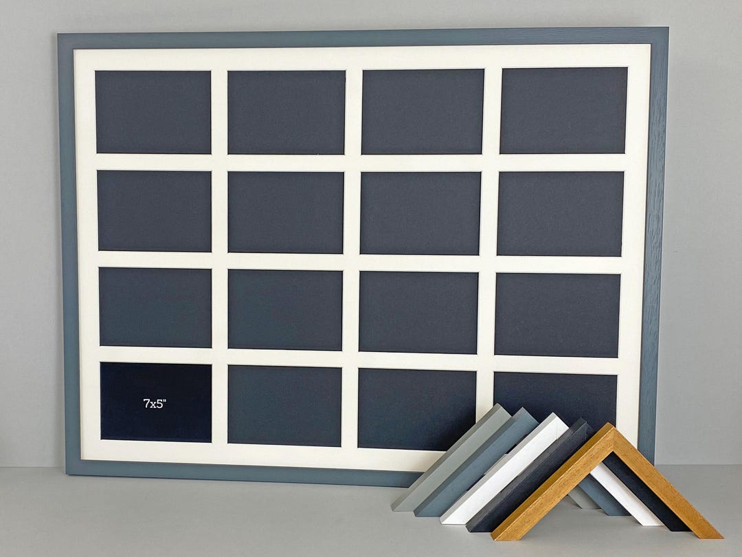 Wooden Multi-aperture Photo Frame for Sixteen 7x5" Photos. 60x80cm ...