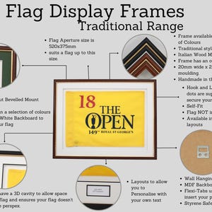 Personalised Golf Flag Display Frame, With Text Box and Two Photographs ...