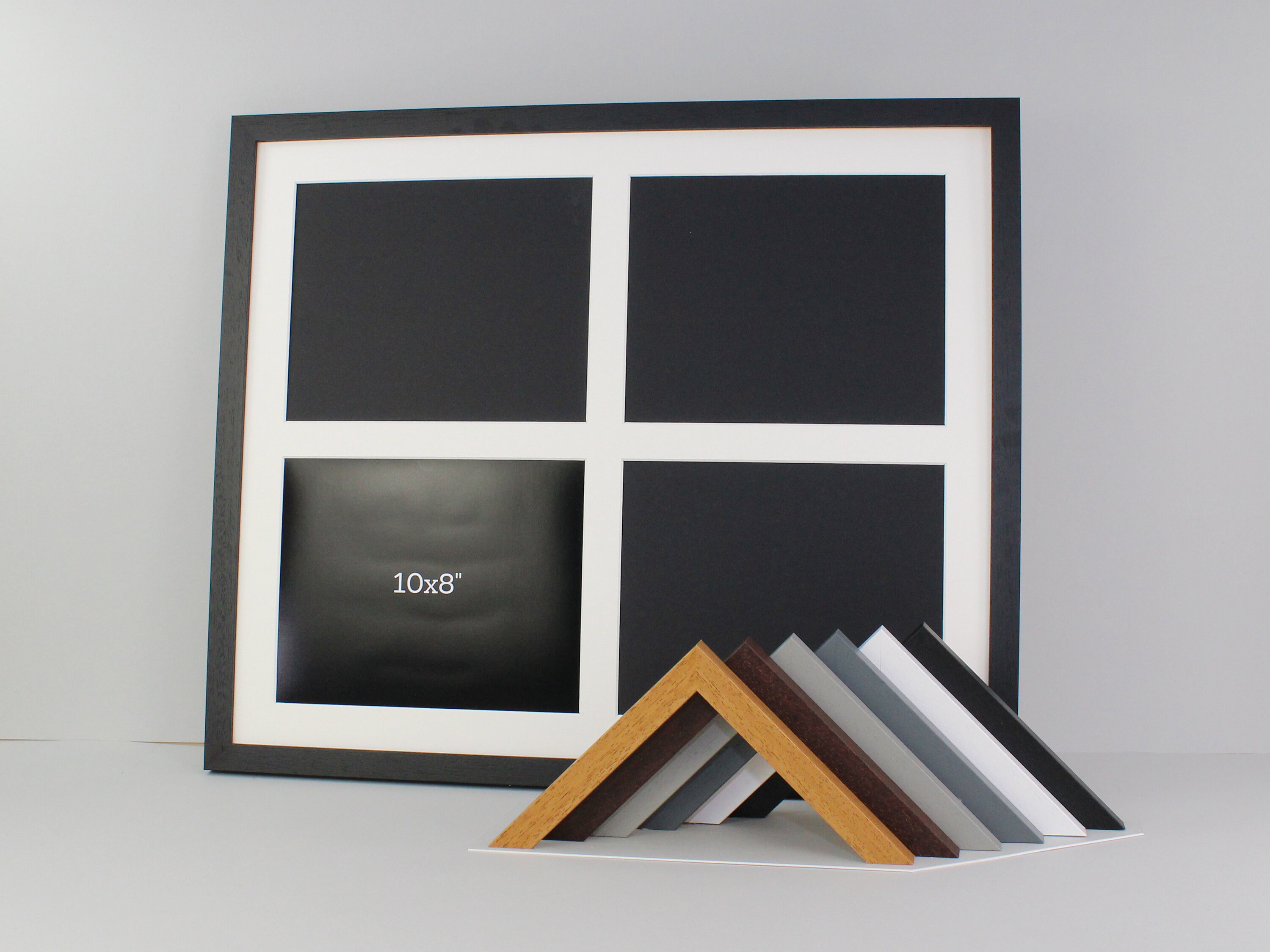 Multi Aperture Photo Frame. Holds Four 10x8 Photos. 50x60cm. Portrait or Landscape. Wooden Collage Frame. Black White Grey Wood Etsy