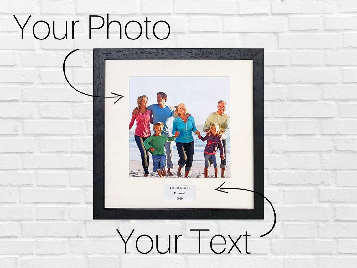 Personalised Caption Frames. 30x30cm Frame With 8x8 | Etsy UK