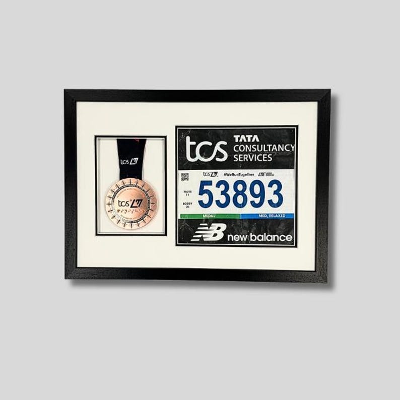 Marathon Medal Bib Display Frame | Real Wood | UK Handmade | Runner ...