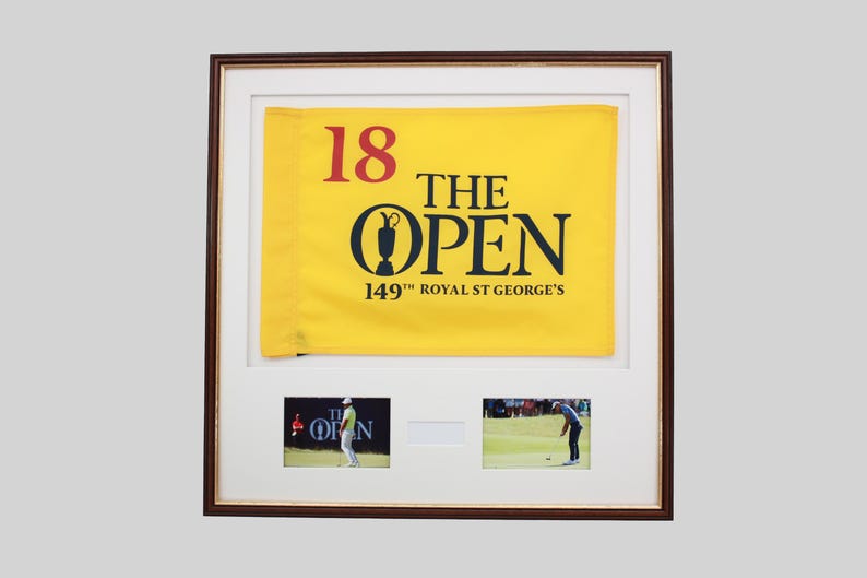 Personalised Golf Flag Display Frame, With Text Box and Two Photographs ...
