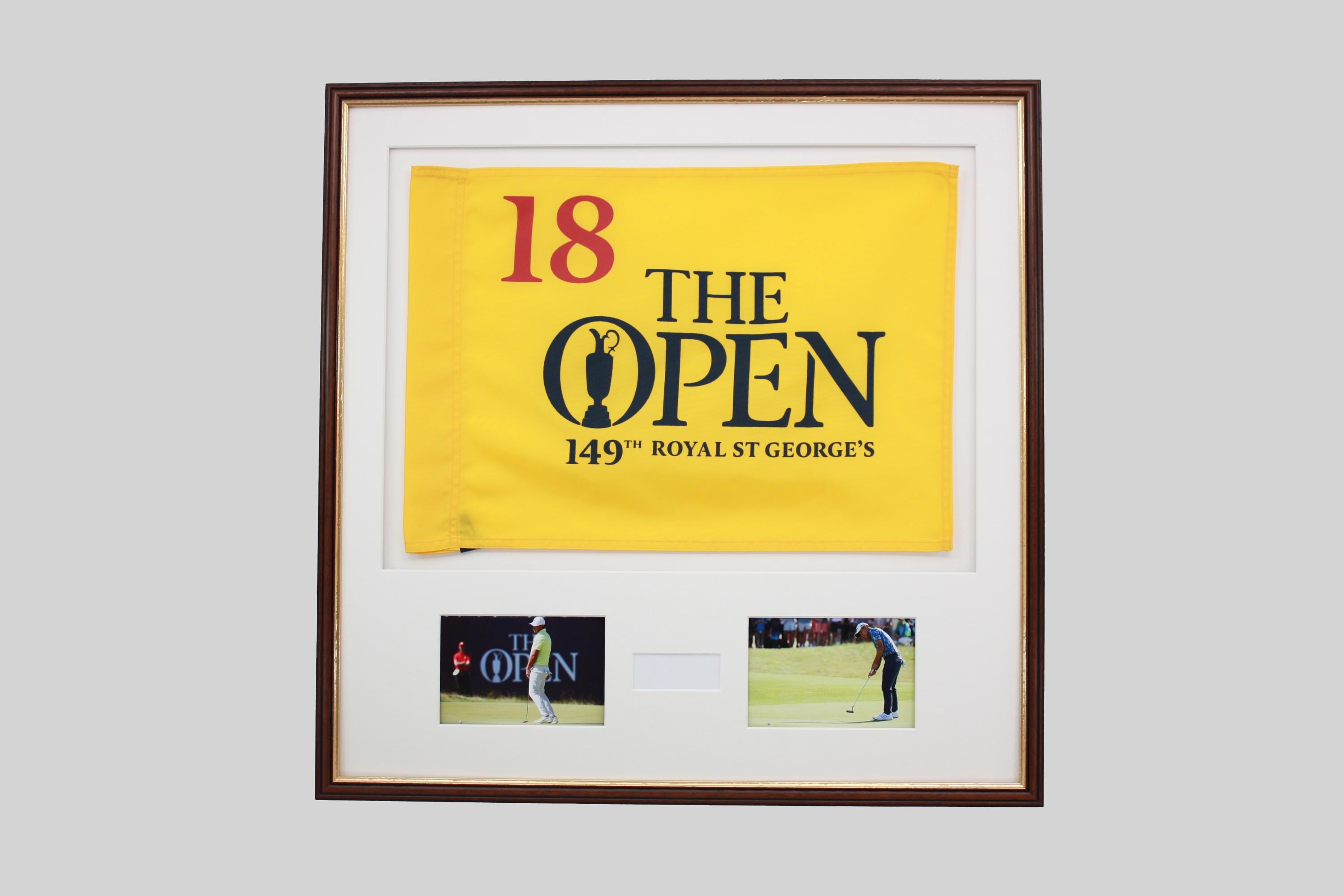 Personalised Golf Flag Display Frame, With Text Box and Two Photographs ...