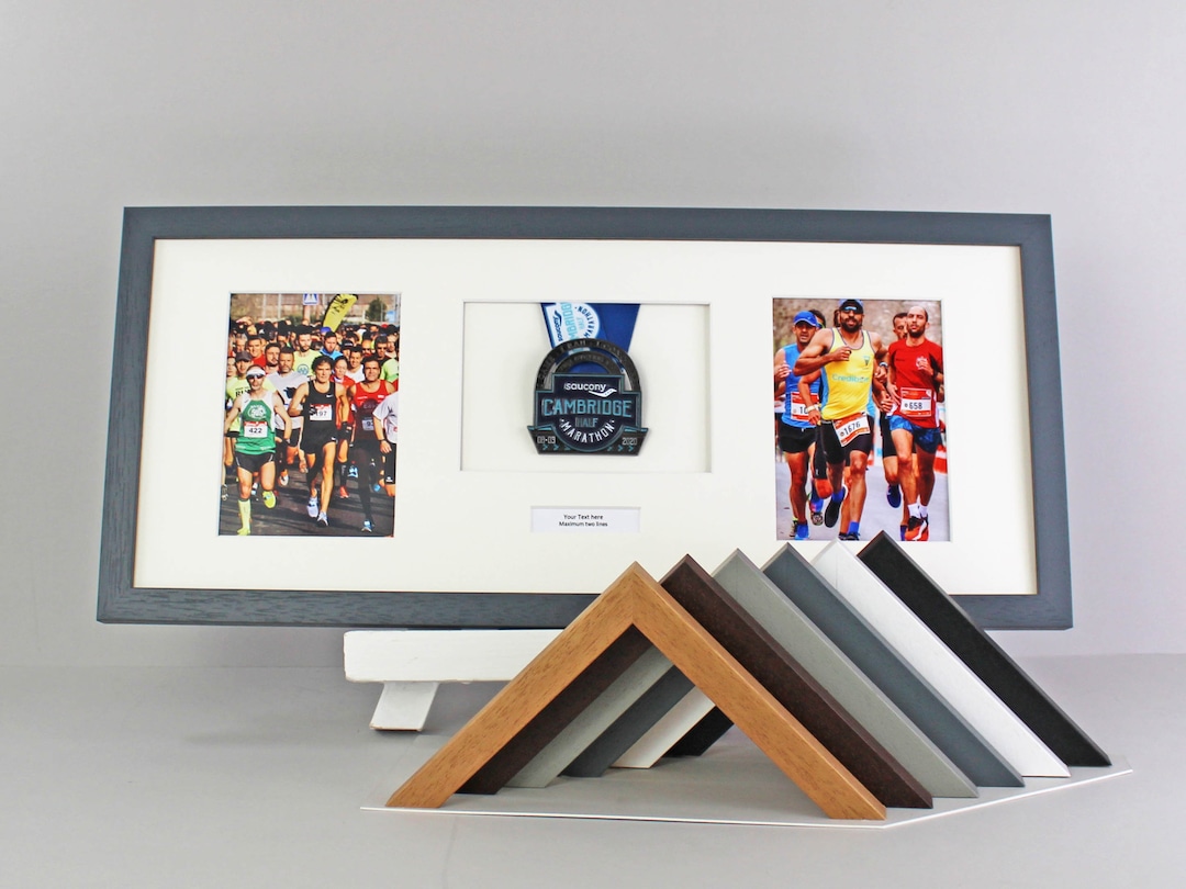 Personalised Medal Display Frame for One Medal and Two 5x7 Photos ...