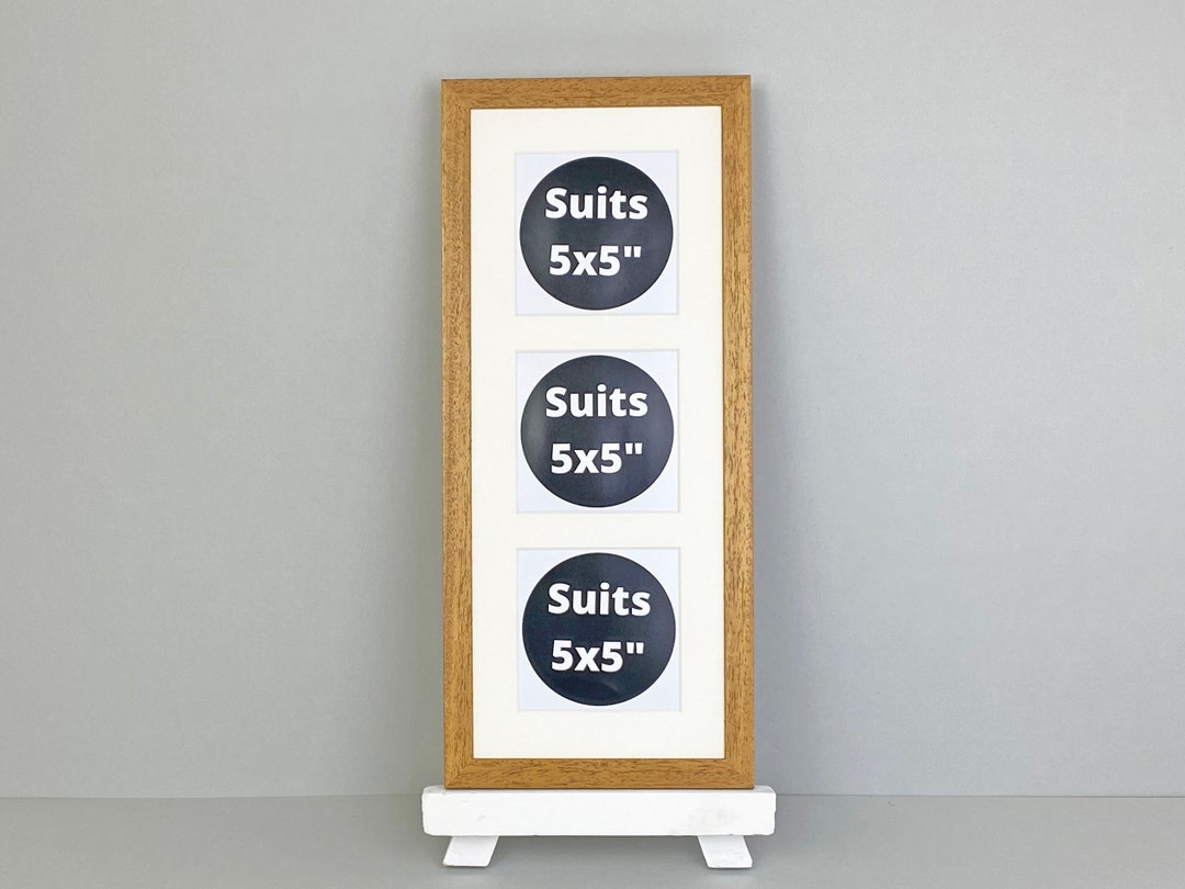 Multi Aperture Photo Frame. Holds Three 5x5 Photos. 20x50cm. Portrait ...