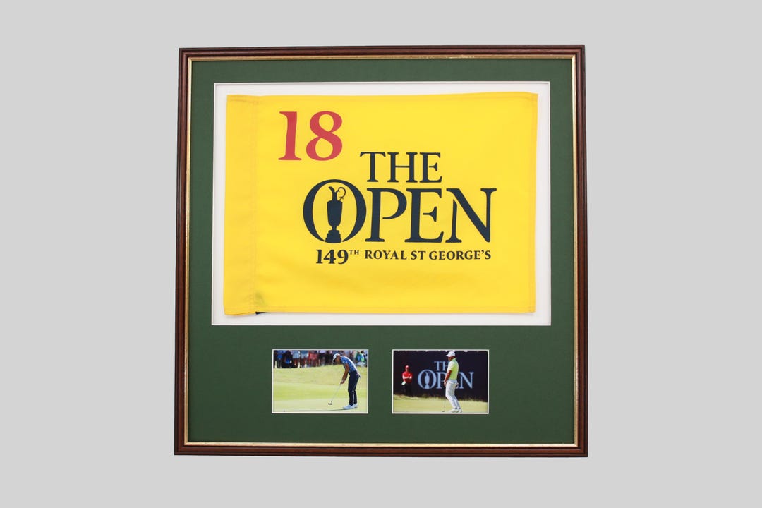 Traditional Style Golf Flag Display Frame, With Two Photographs. the ...