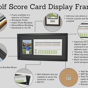 Golf Score Card Display Frame, With 6x4 Photo. 25x50cm Frame Score Card ...