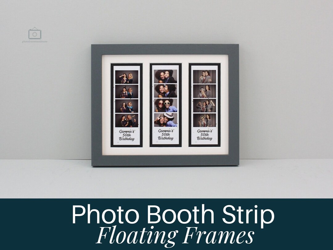 Photo Booth Strip Floating Frame - 3 Photo Booth Strips - Floating ...