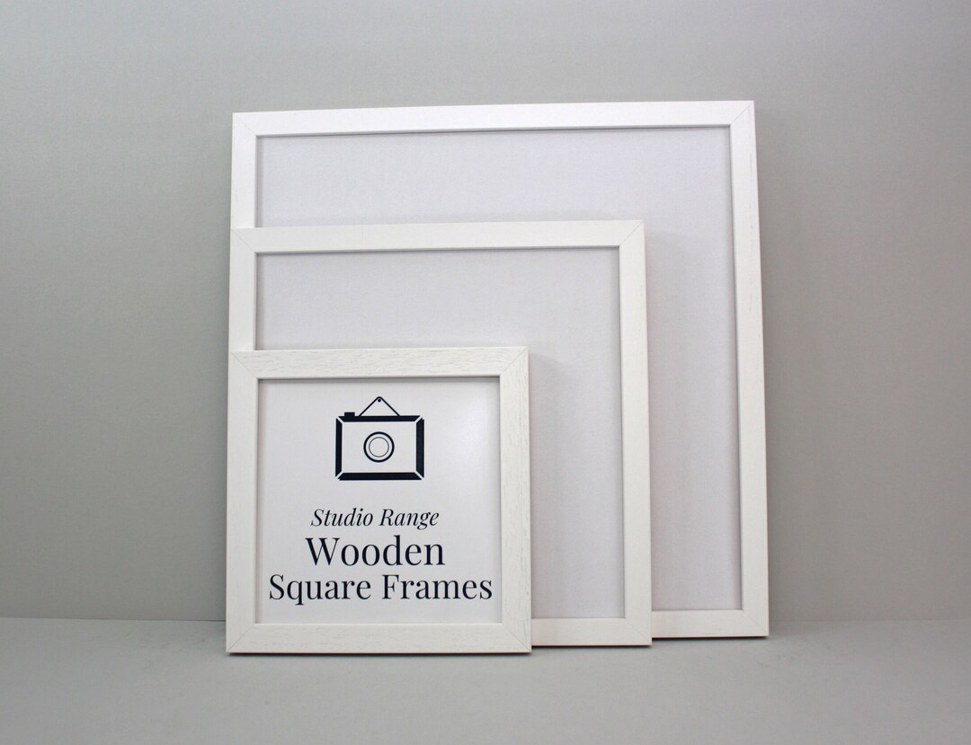 White Square Wooden Frames Studio Range. Standard Size Frames Optional ...