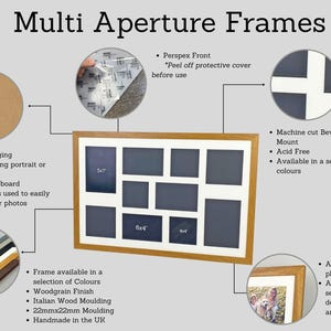 Multi Aperture Photo Frame. Mixed Layout and Photo Sizes, 8x10",8x6 ...
