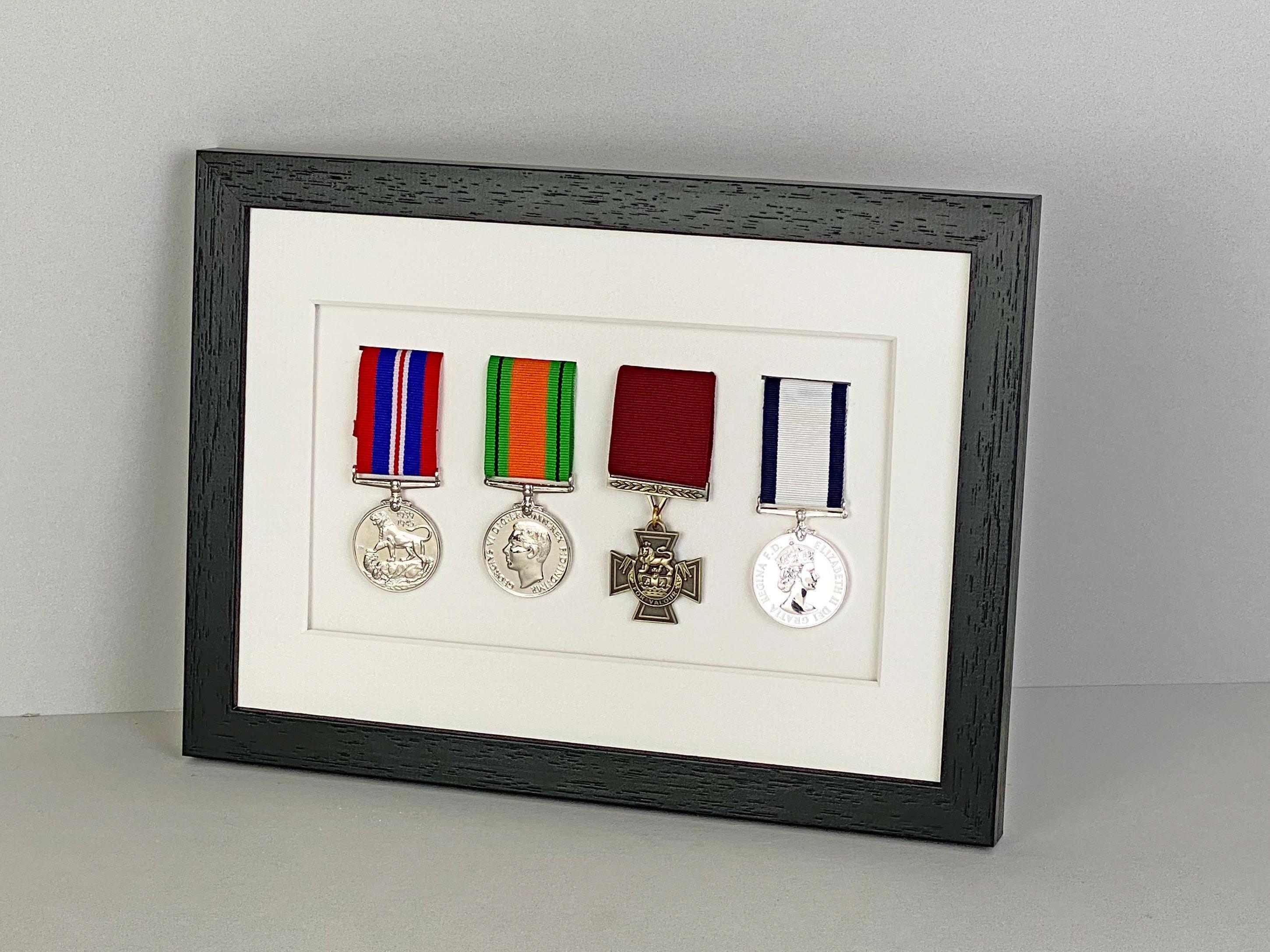 Military and Service Medal Display Frame for Four Medals. A4 Frame. War ...